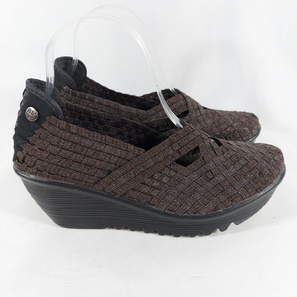 Bernie Mev Woven Platform Wedge Heel Comfort Shoes - Gem